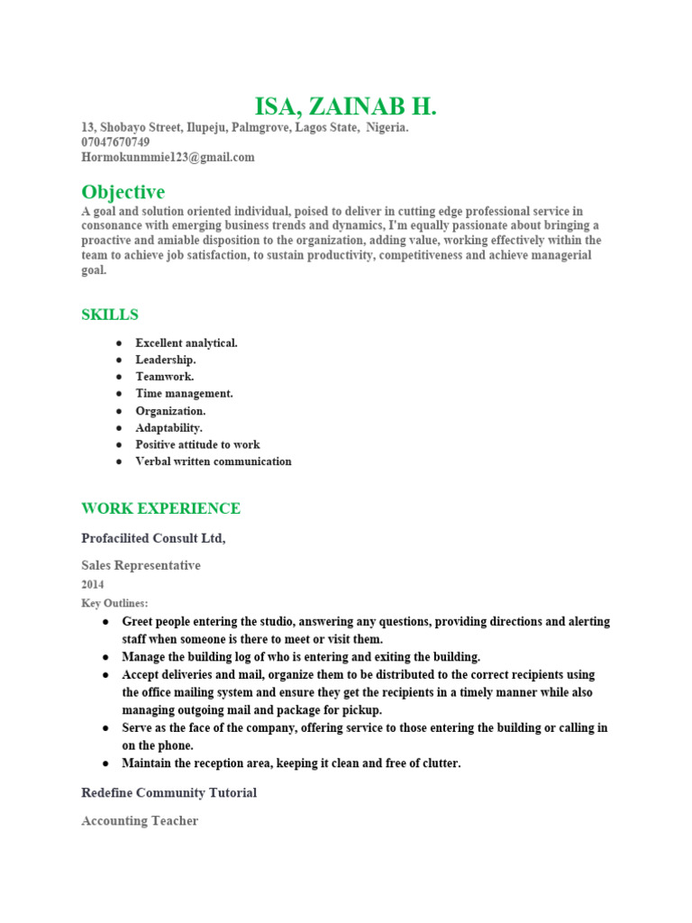 Isa Zainab | PDF | Teachers | Curriculum