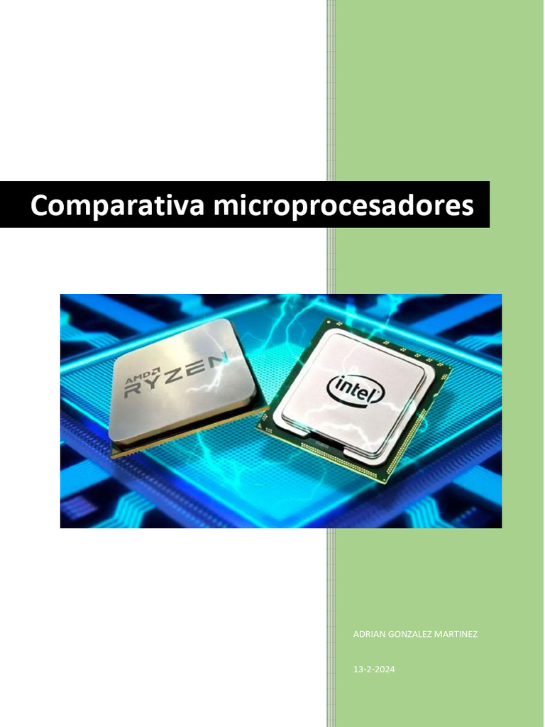 Practica 2 Comparativa Microprocesadores | PDF | Microprocesador | Arquitectura de Computadores