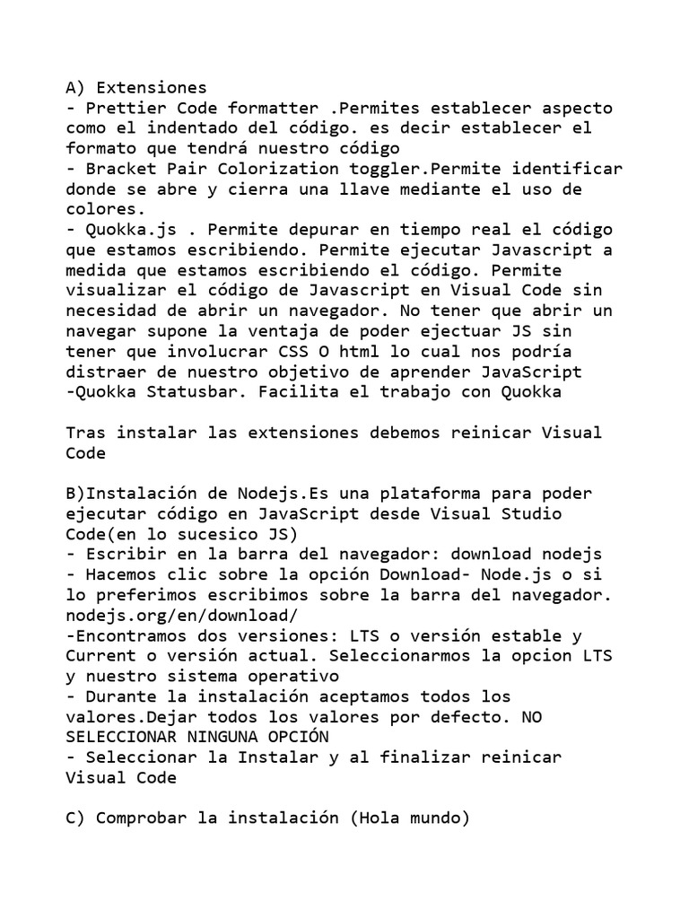Extensiones Js en VSC | PDF