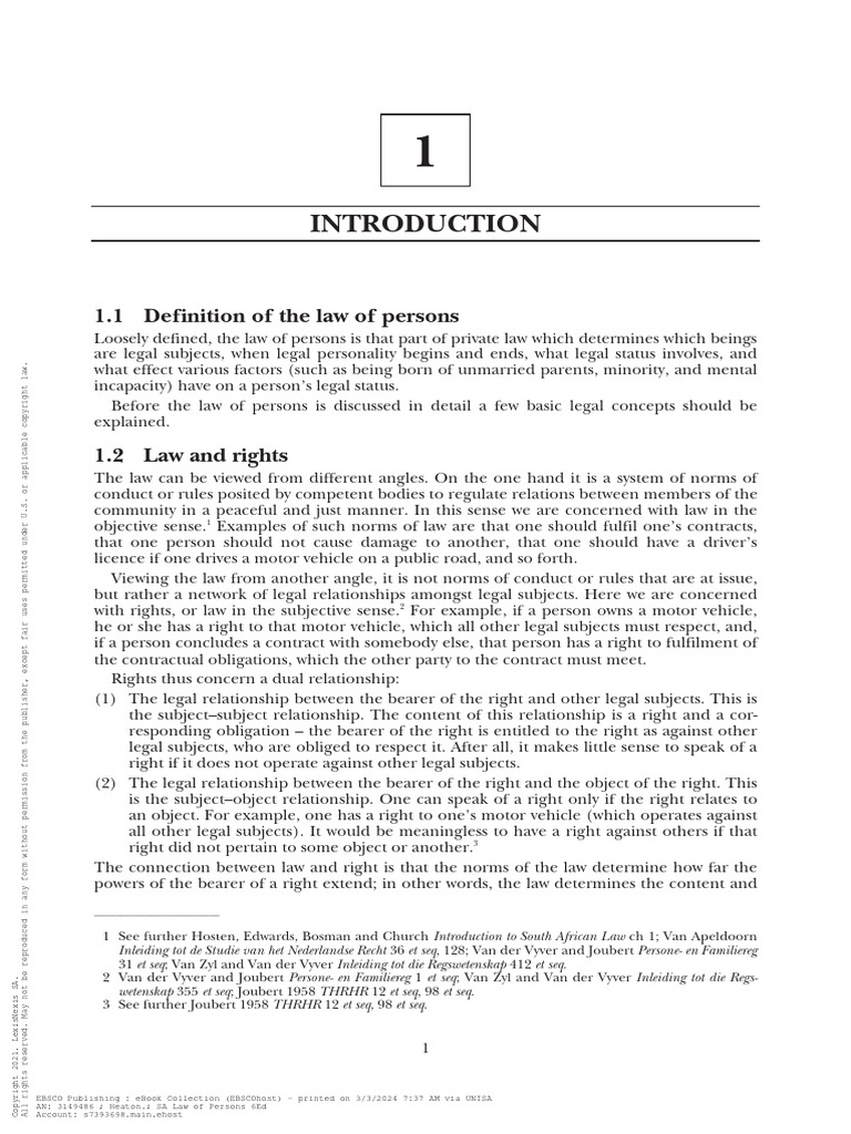 Heaton 2021 11DefinitionOfTheLawO SALawOfPersons6Ed | PDF | Private Law ...