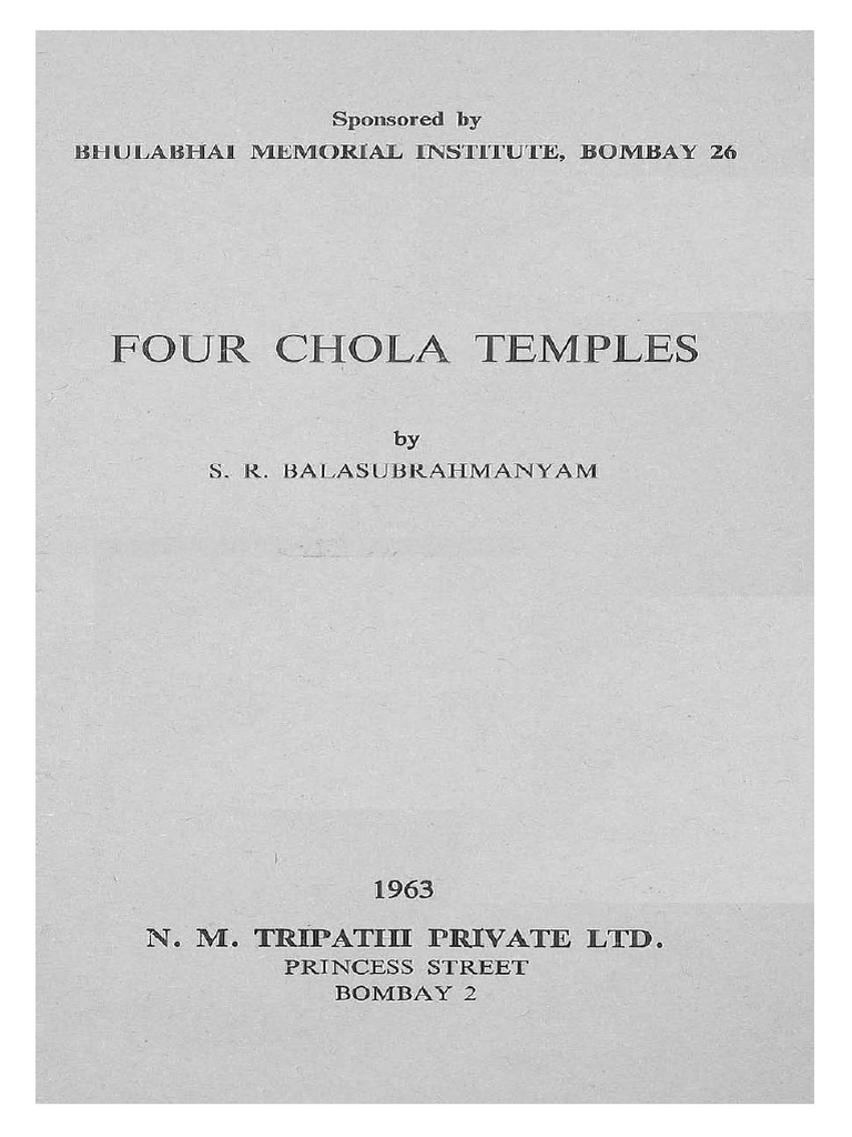 TVA BOK 0013208 Four Chola Temples | PDF