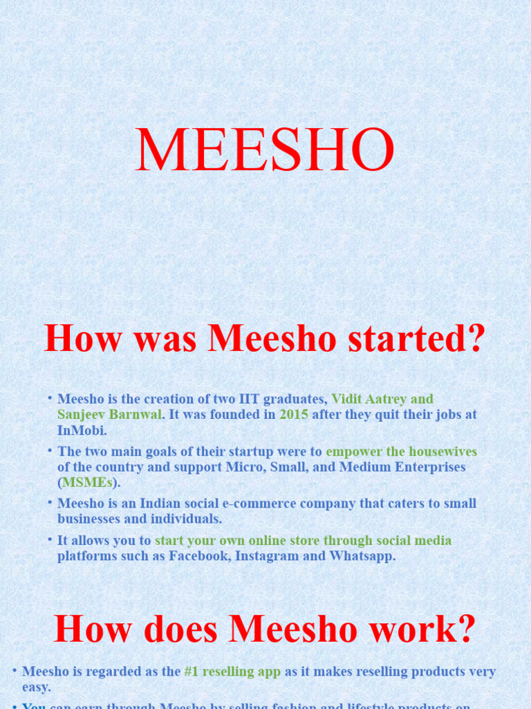 Meesho: Empowering Resellers Since 2015 | PDF | Finance & Money ...