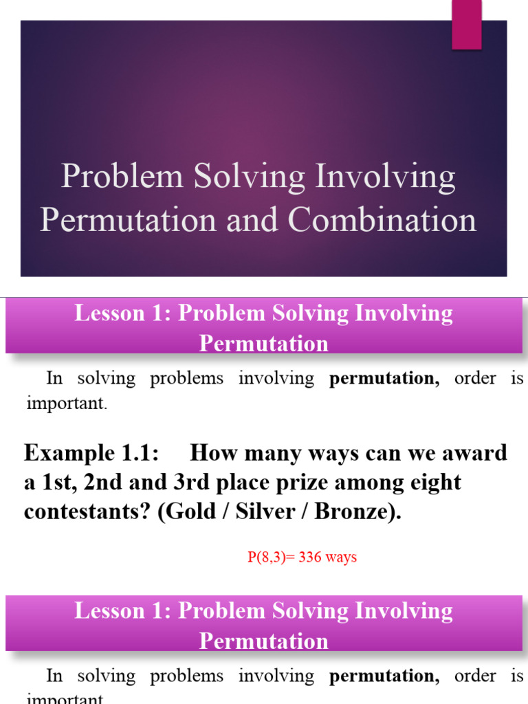 Problem Solving Involving Permutation and Combination | PDF