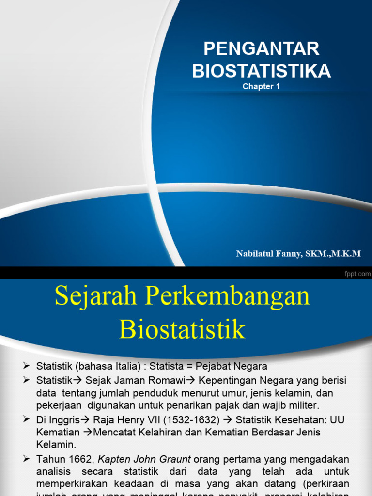 Chapter 1 - Pengantar Biostatistik | PDF | Pengembangan Diri | Kesehatan Holistik