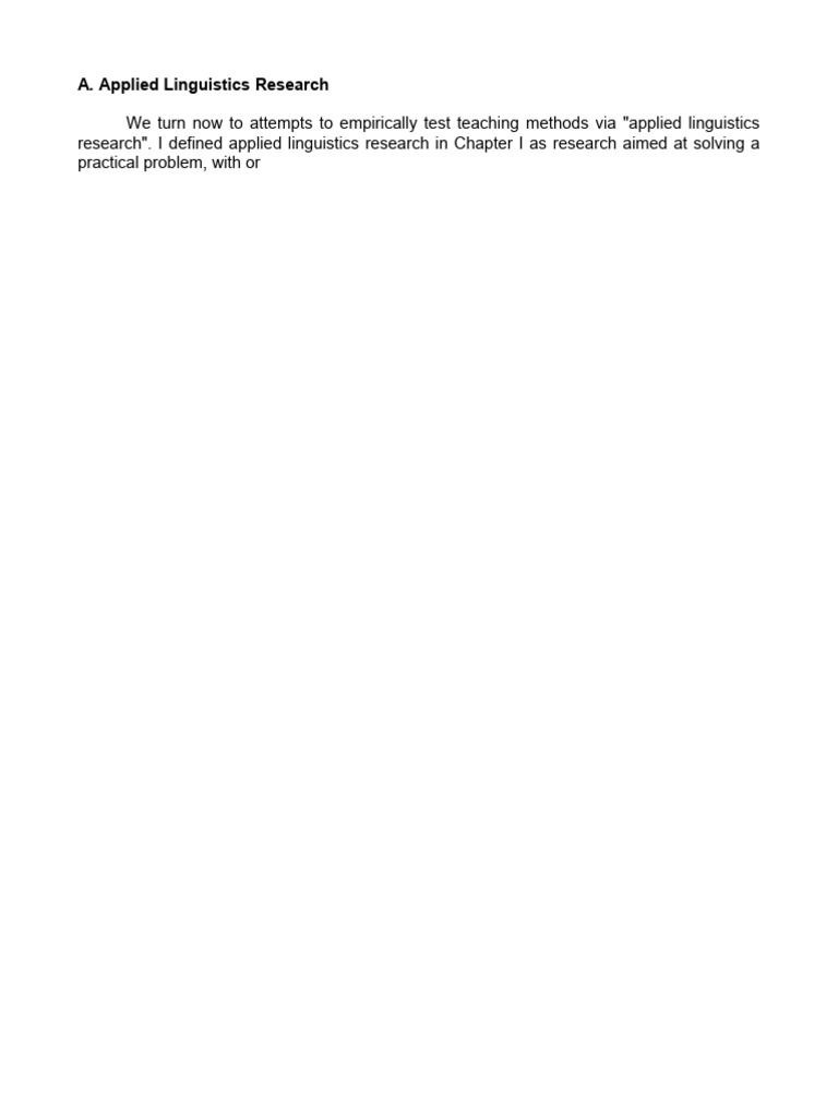 Findings in Applied Linguistics Research | PDF | Second Language ...