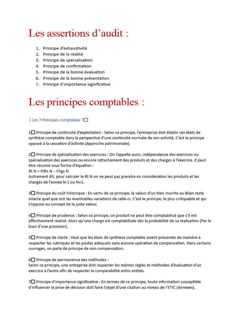 Les Assertions D'audit | PDF