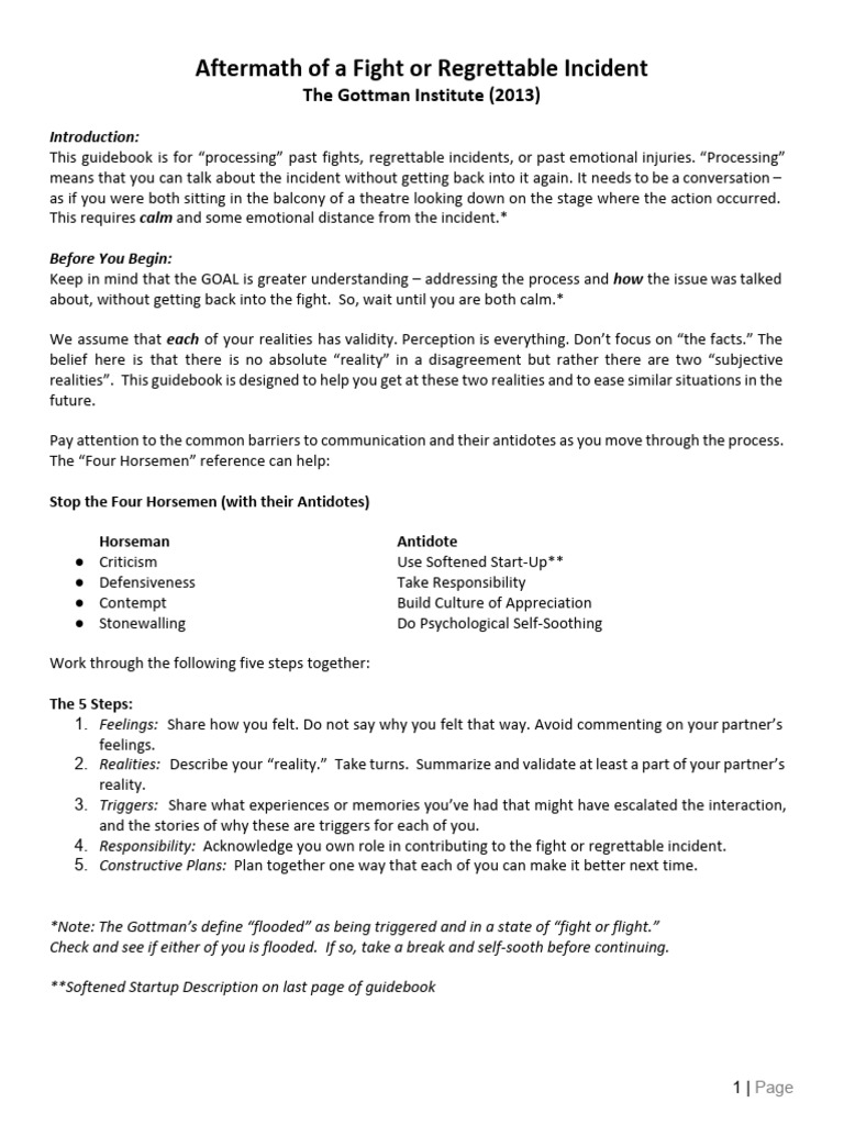 Aftermath of A Fight or Regrettable Incident Eri Kardos | PDF