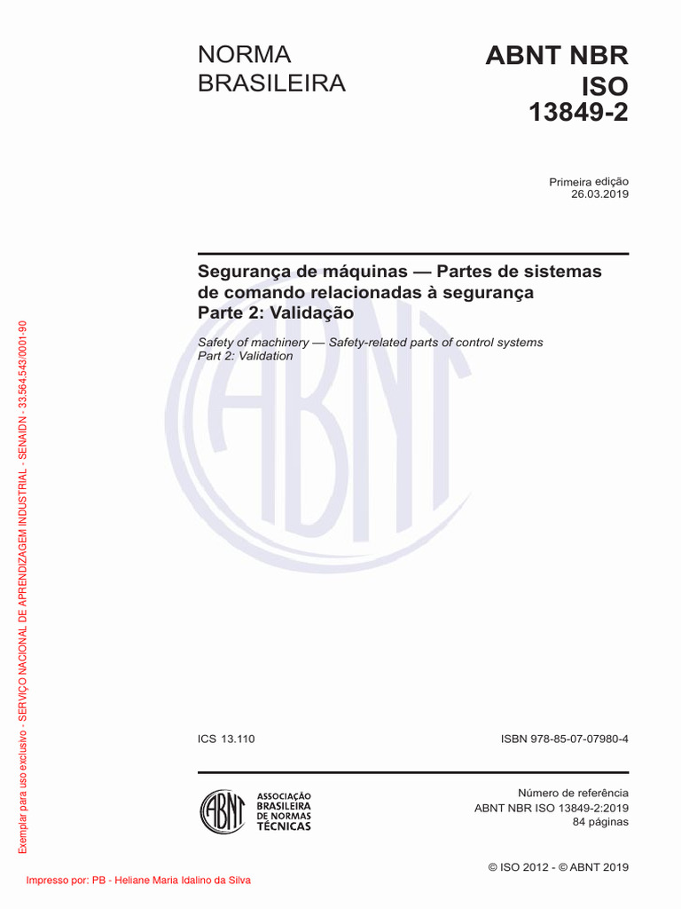 NBR Iso 13849-2 | PDF