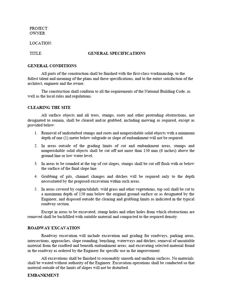 General Specifications(Road) | PDF