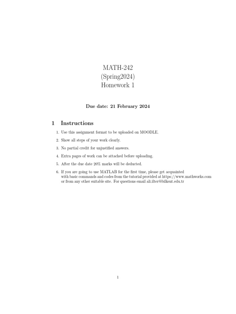 HW 2 | PDF | Equations | Ordinary Differential Equation