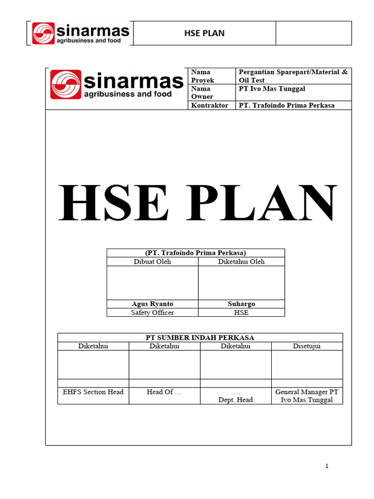 HSE PLAN - PT Ivo Mas Tunggal | PDF