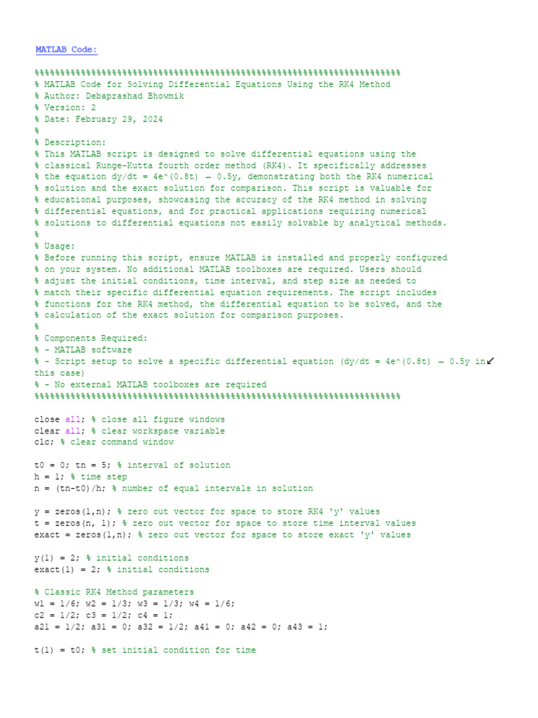 Matlab Lab4 | PDF