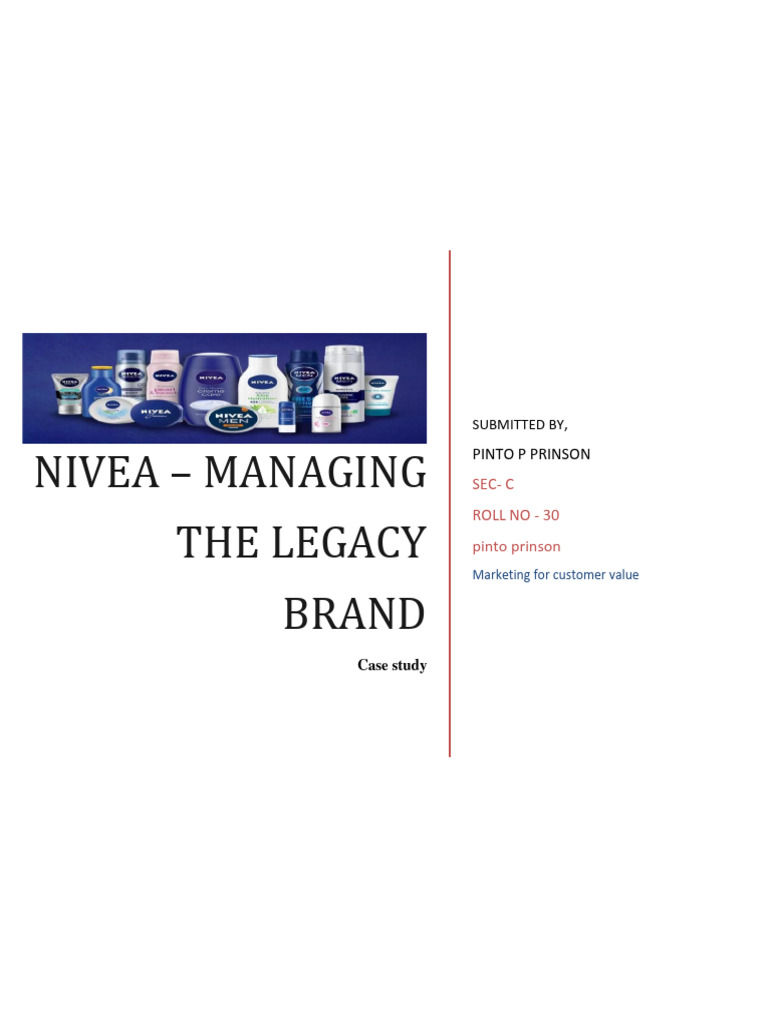 Nivea Case Study Pinto-1 | PDF | Brand | Retail