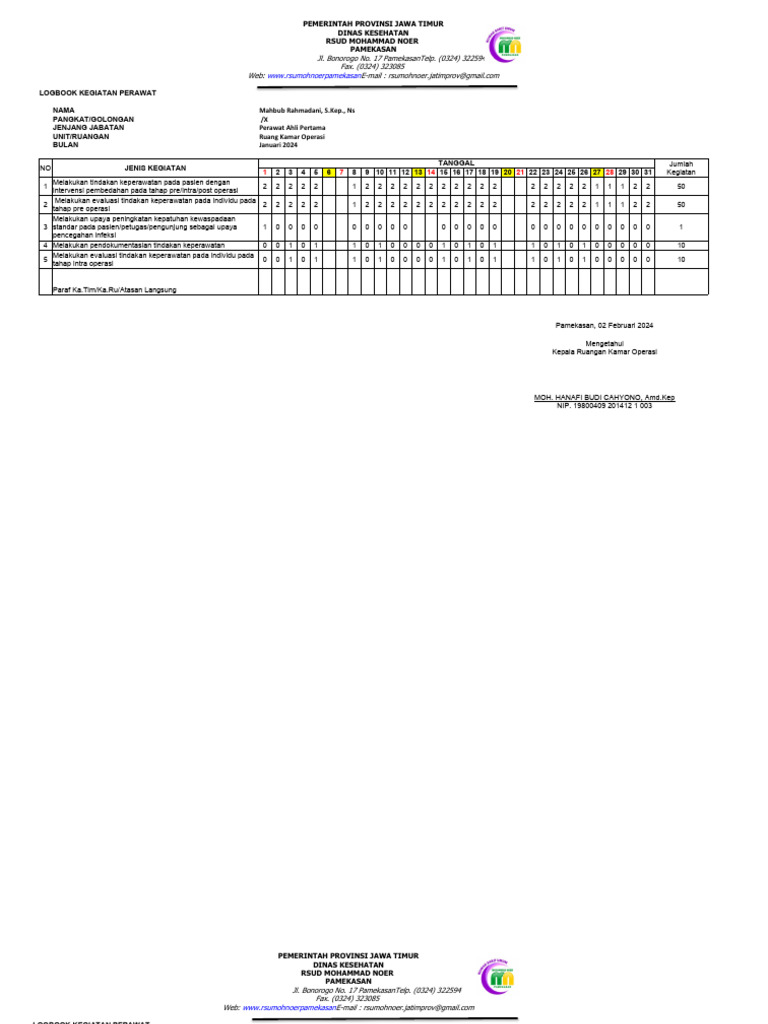 Logbook SKP Mahbub 2024 | PDF