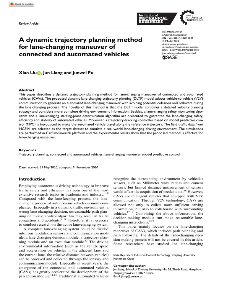A Dynamic Trajectory Planning Method Pdf Simulation Mathematical Optimization