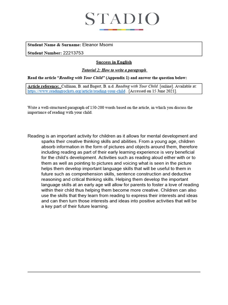 Tutorial 2 - Task | PDF | Thought | Psychology