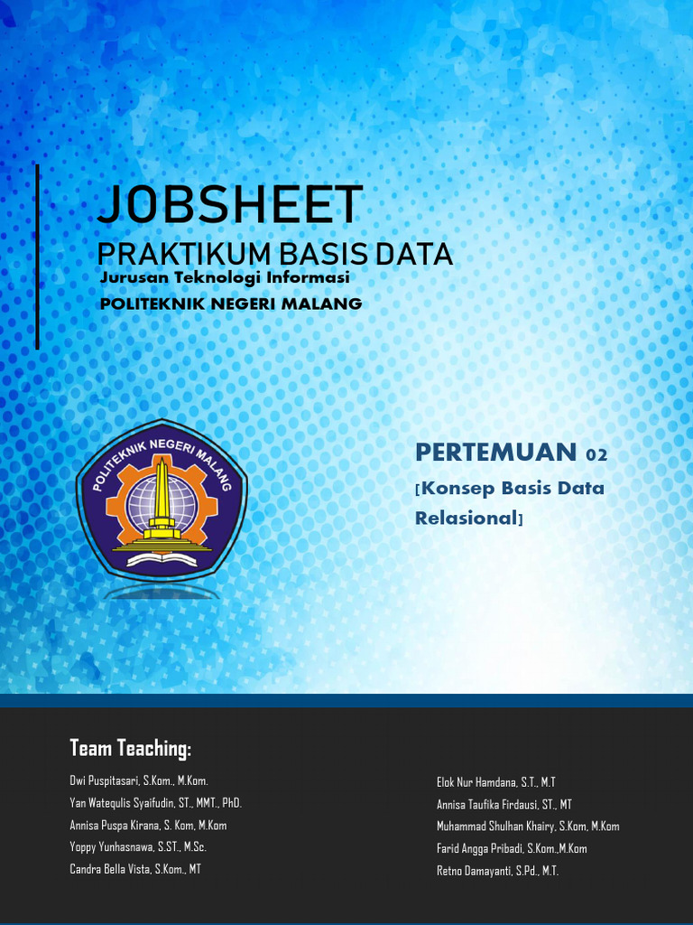 Jobsheet Pertemuan 02 Konsep Basis Data | PDF
