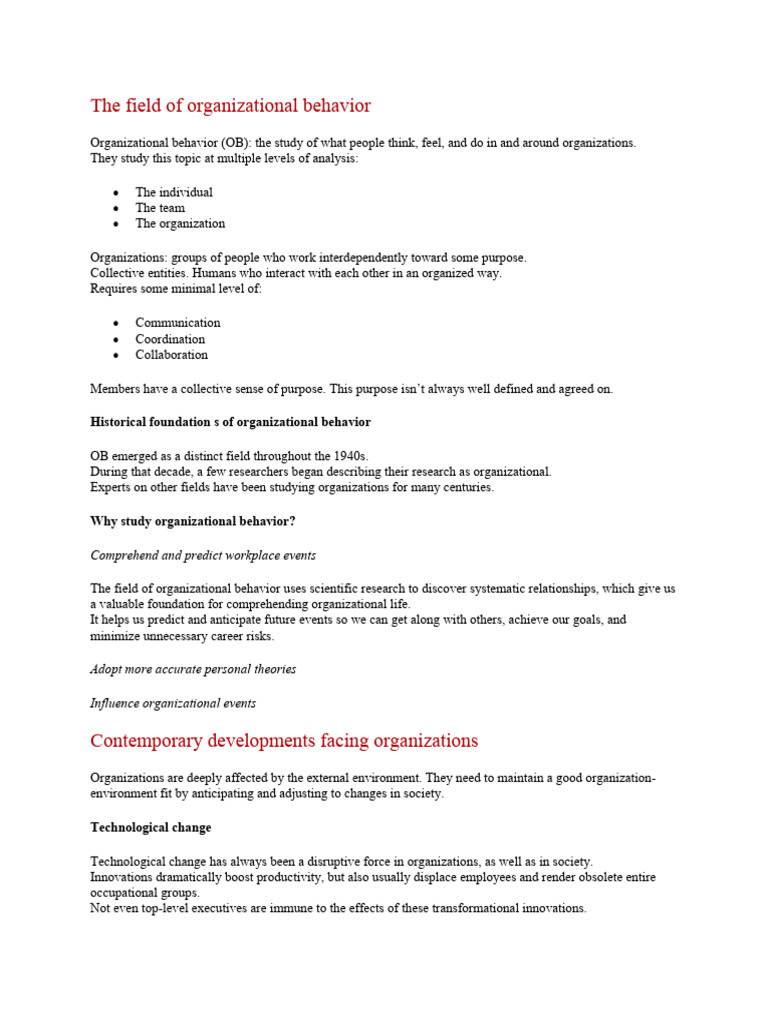 Chapter 1 - OB | PDF