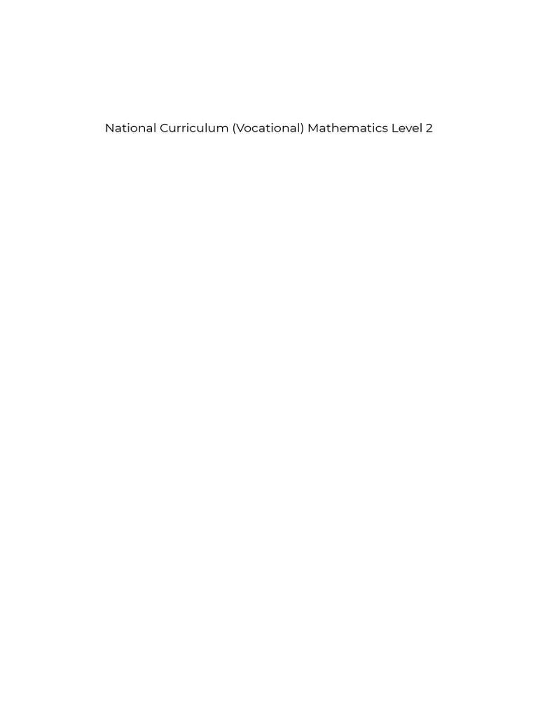 National Curriculum Vocational Mathematics Level 2 1627984615. Print | PDF