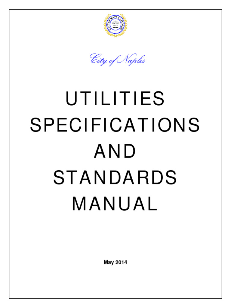 Utilities Specifications and Standards Manual 110118 | PDF | Pipe (Fluid Conveyance) | Sanitary ...