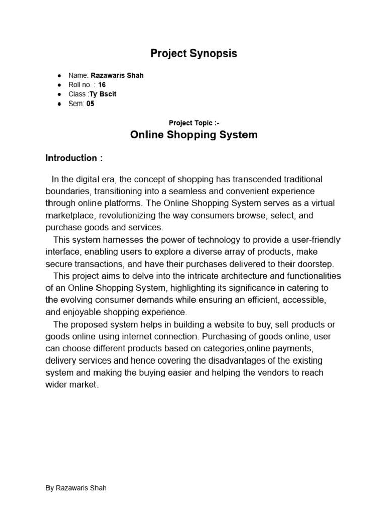 Online Shopping System Project | PDF | Websites | World Wide Web