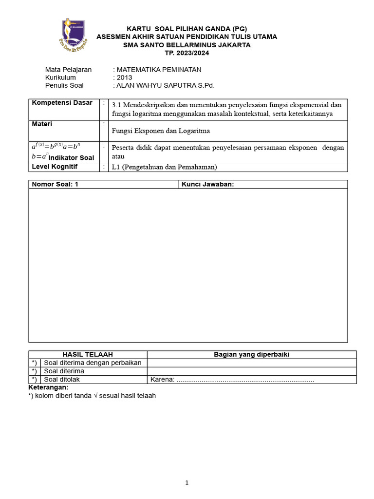 MTK P - PG 2024 Utama | PDF