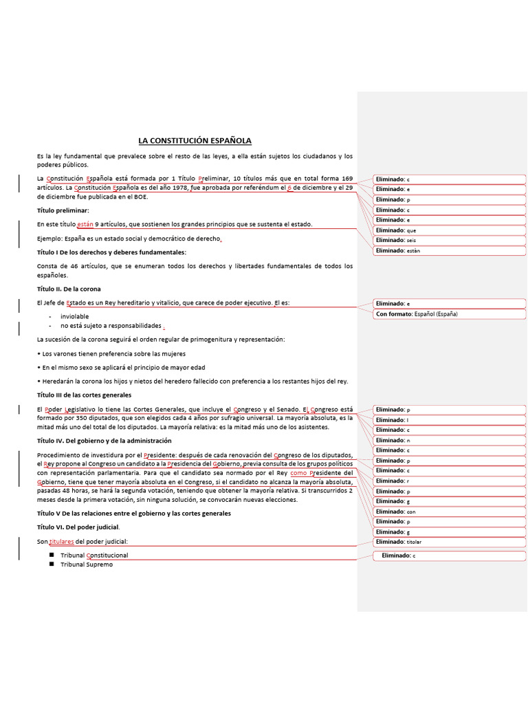 La Constitucion Española Resumen AP | PDF | Judicaturas | Ley Pública