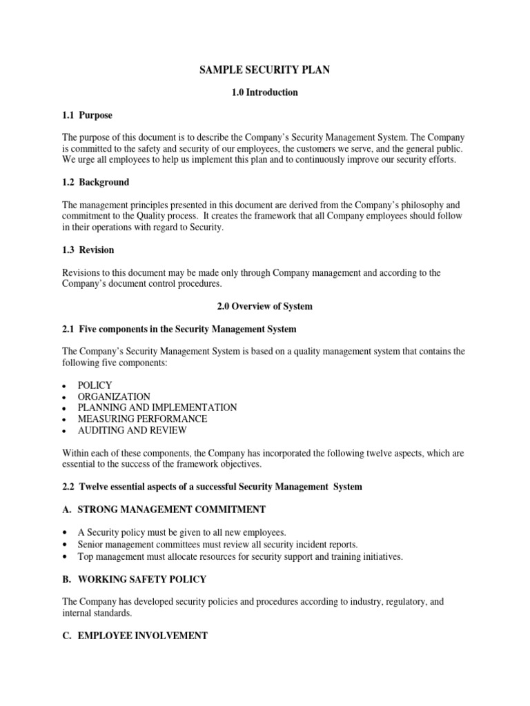 Sample Security Plan | PDF | Employment | Competence (Human Resources)