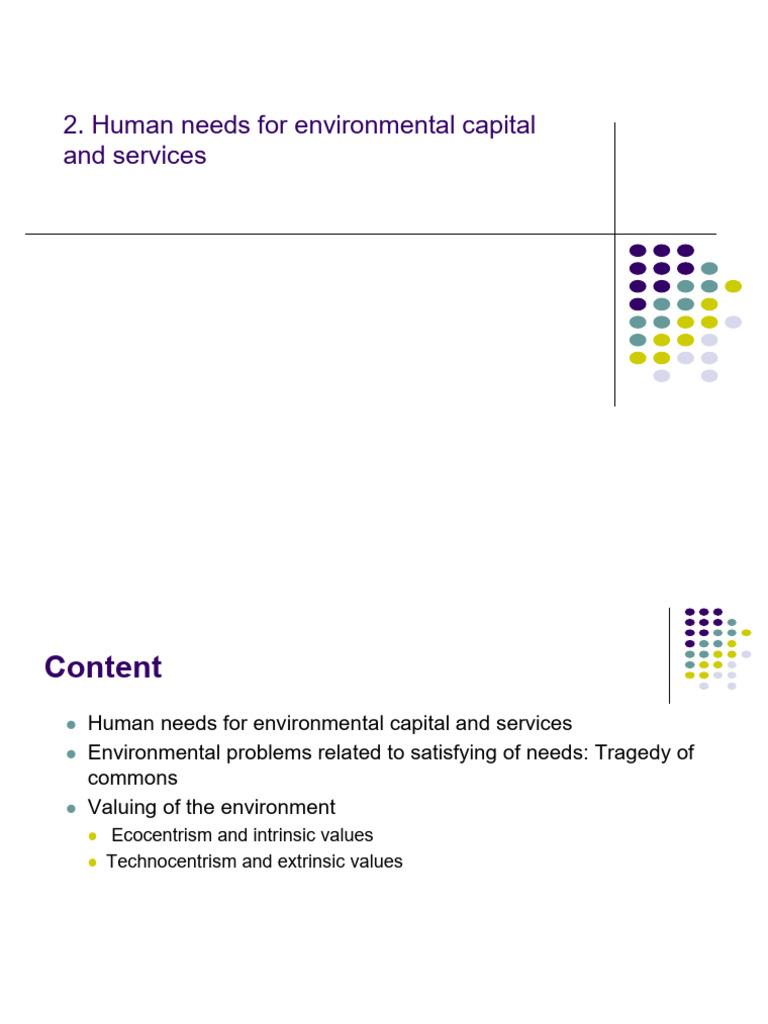 Lecture 2 - Human Needs and Environmental Capital | PDF