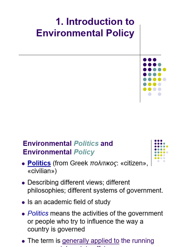Lecture 1-Introduction To Environmental Policy | PDF | Externality ...