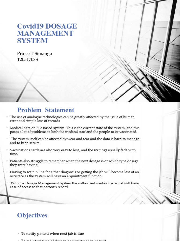 Dosage Management System Proposal-1 | PDF