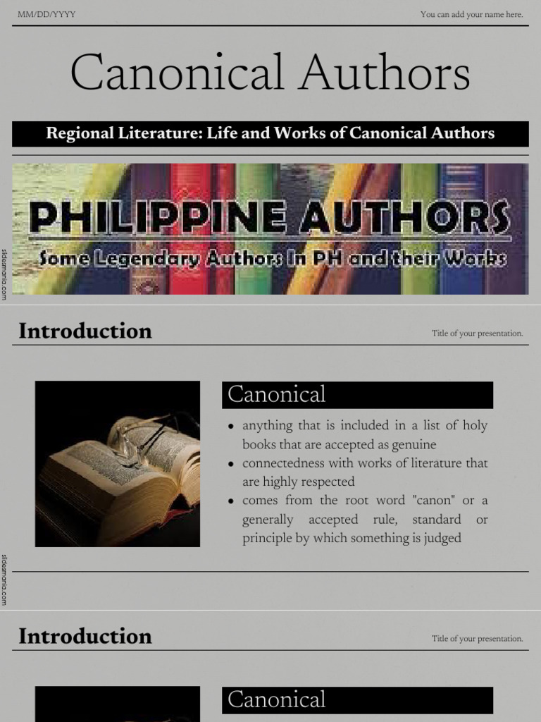 Canonical Authors in The Philippines | PDF | Tagalog Language | Philippines