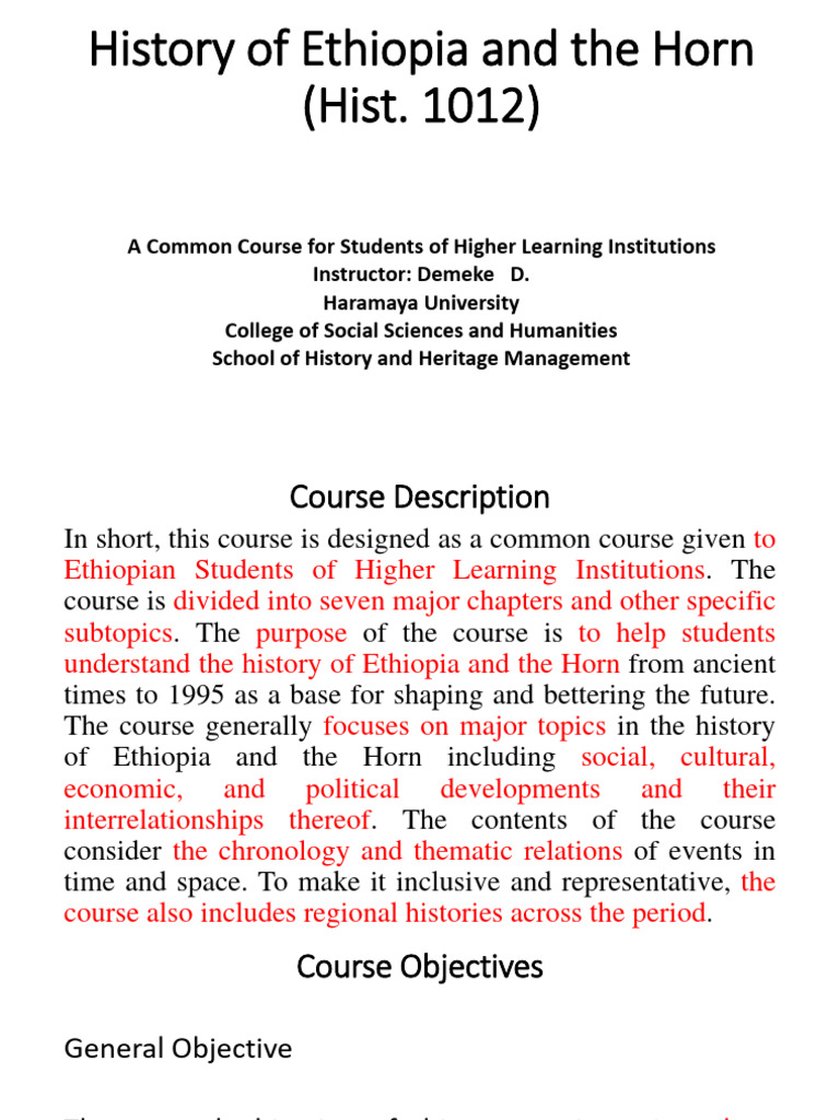 History of Ethiopia: A Comprehensive Overview | PDF | Ethiopia | Horn ...