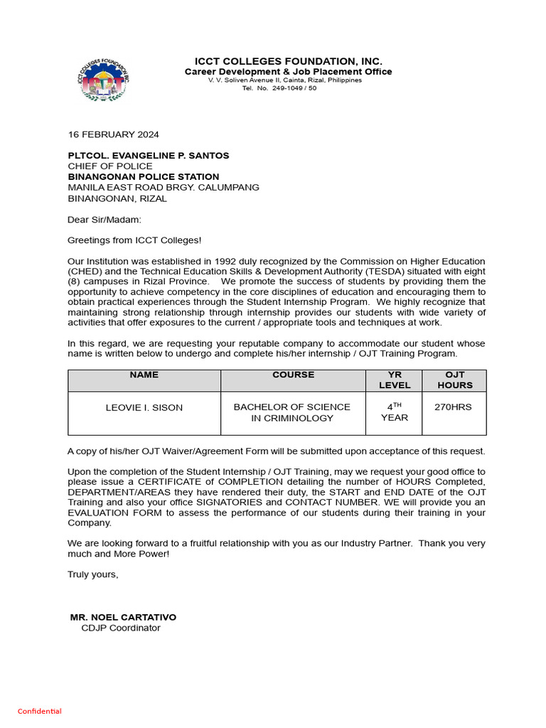 ICCT 2016 SIP Letter of Endorsement SISON | PDF