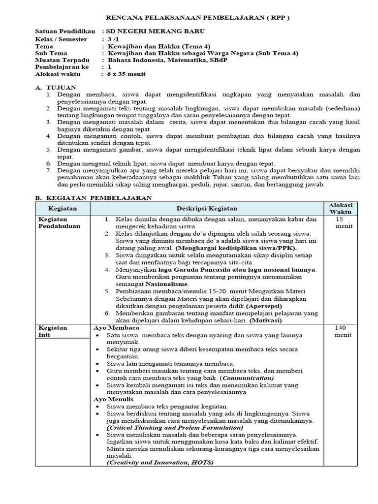 Kls 3 Tema 4 Sub Tema 4 | PDF | Karier & Perkembangan | Sains & Matematika