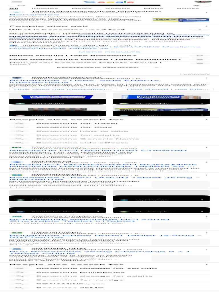 Bonamine | PDF | Vertigo | Nausea