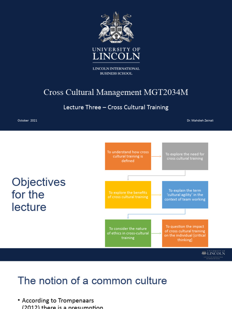 2021 Lecture Three Cross Cultural Training Pdf Cross Cultural Communication Cross Cultural