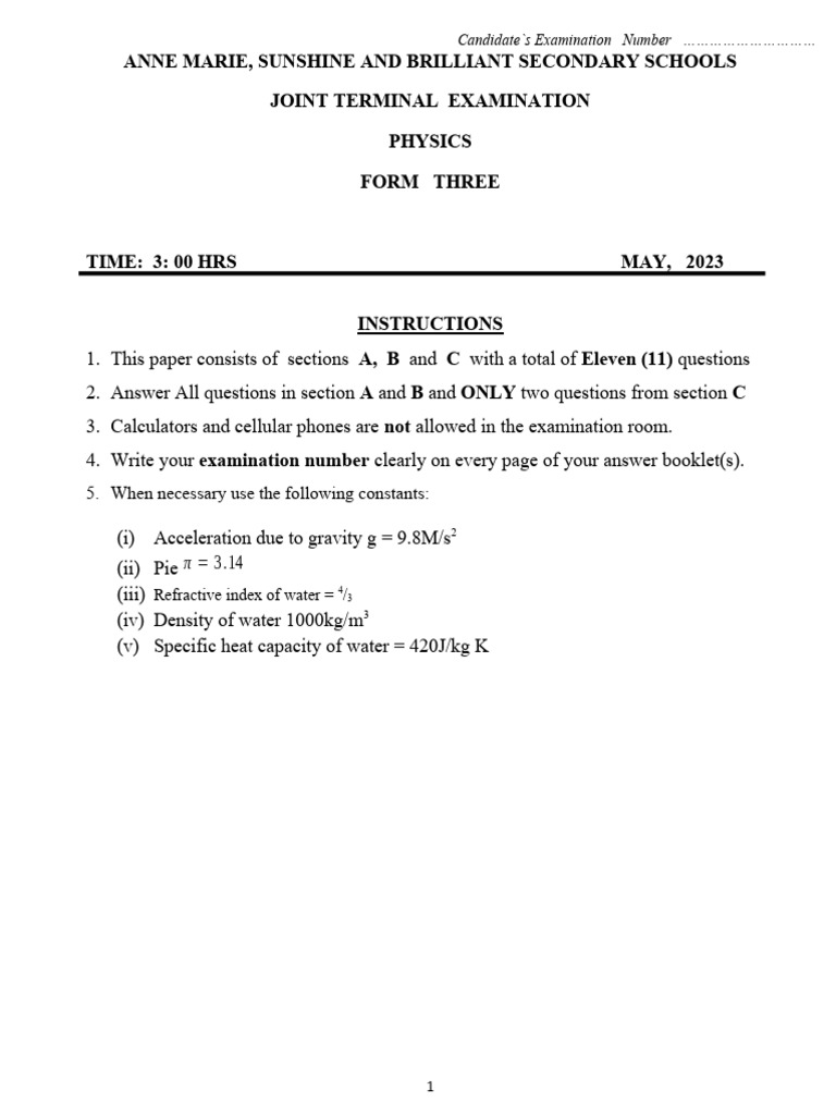 Physics Form 3 | PDF