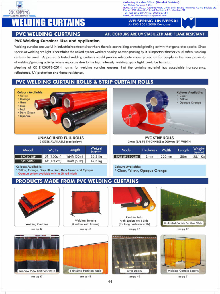 Welding Curtain Catalog 2017 | PDF