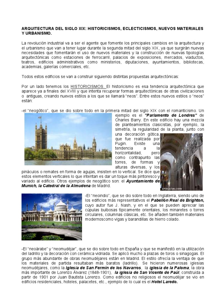 Historicismos y Eclecticismo en Arquitectura | PDF | Feria Mundial ...