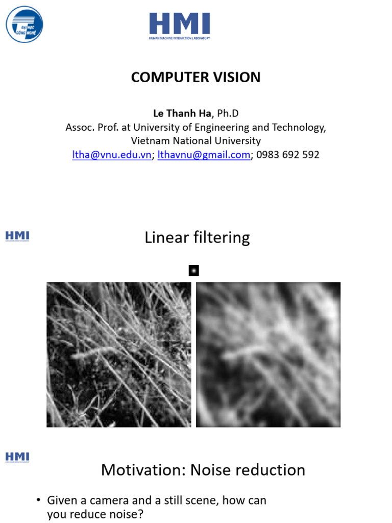 Computer Vision - Linear Filtering | PDF | Convolution | Digital Signal ...