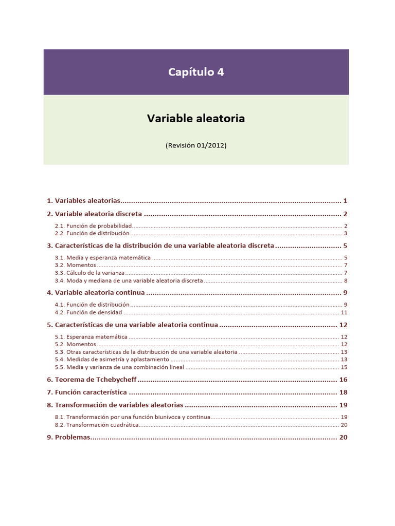 Variables Aleatorias: Discretas y Continuas | PDF | Variable aleatoria | Diferencia