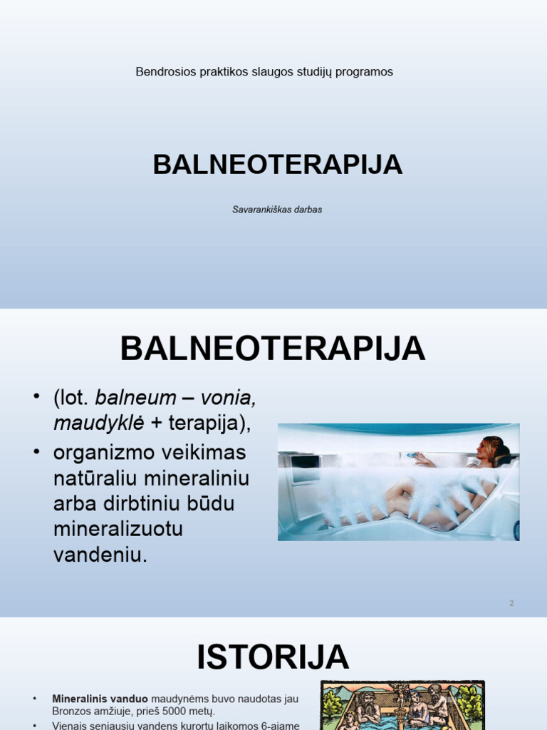 Balneoterapija | PDF
