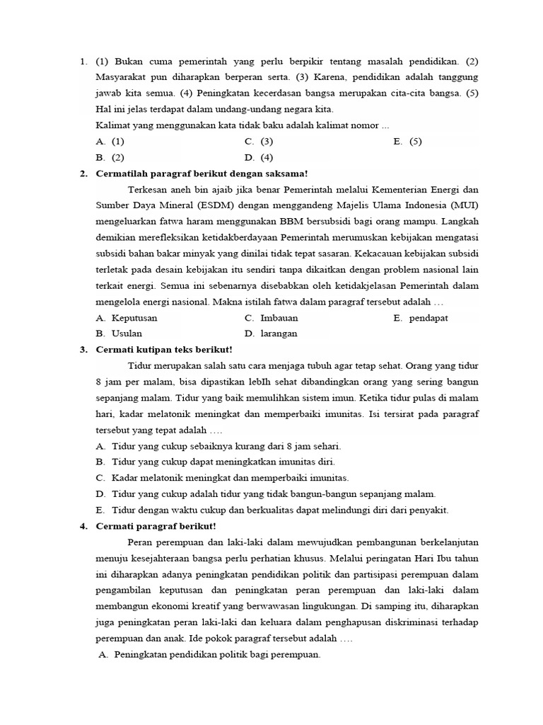 SOAL UAS KELAS XII B INDO 2024 | PDF