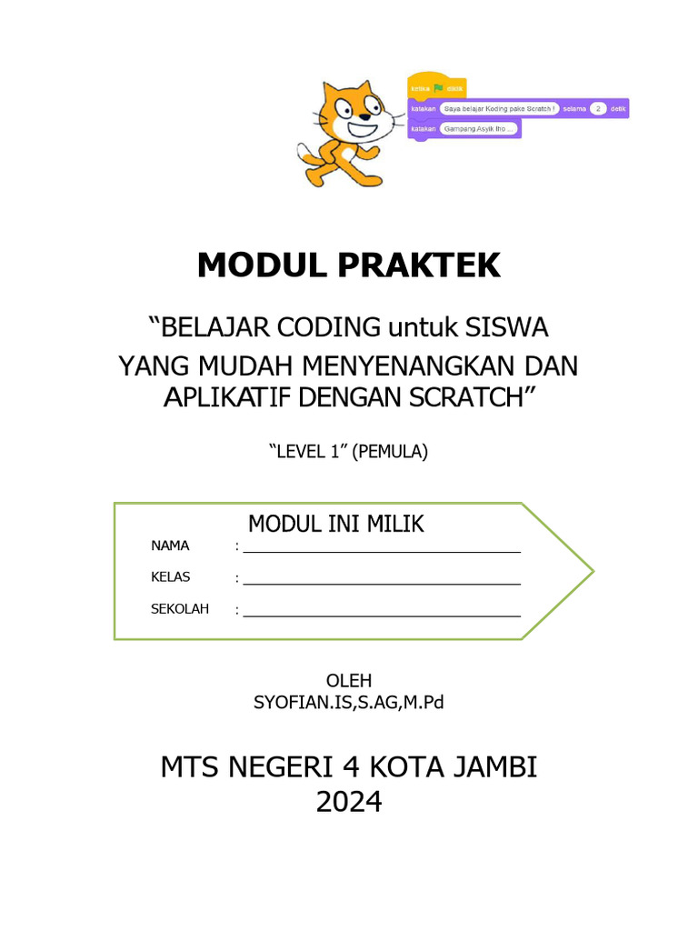 Modul Peraktek Informatika - Scratch | PDF | Komputer | Teknologi & Rekayasa
