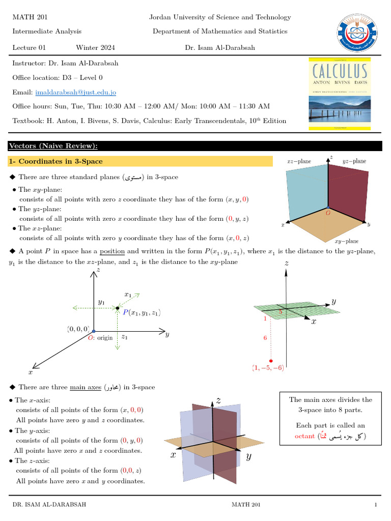 STT MATH201 Lecture 01 | Download Free PDF | Norm (Mathematics) | Vector Space
