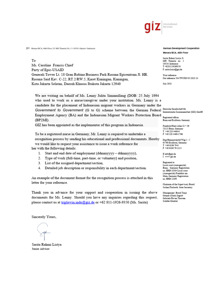 Batch 2-24 July 2023-Reference Letter English For EPIC USAID - Lenny ...
