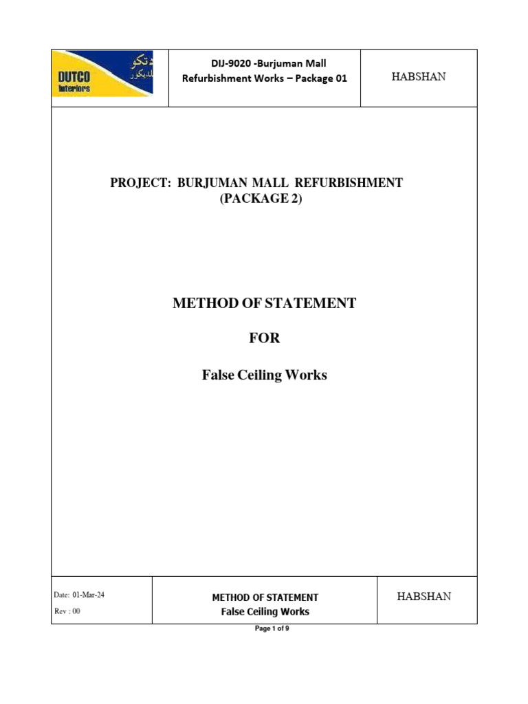 Msra For False Ceiling | PDF | Personal Protective Equipment ...