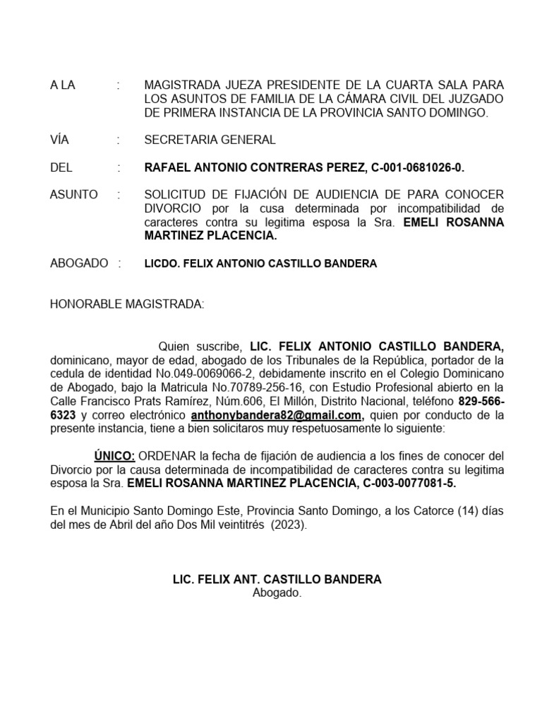 Conclusiones Edwin Pagan | PDF | República Dominicana | Divorcio