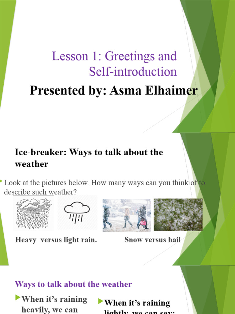 0 - ESL Lesson 1 | PDF